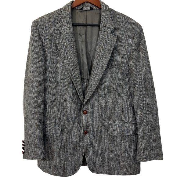 Harris Tweed | Suits & Blazers | Vintage Harris Tweed Mens Blazer 44r Scottish Wool 2 Button ...